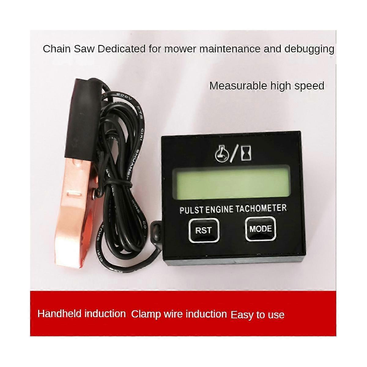 Digital Gasoline Engine Tachometer Resettable Inductive Contact Tachometer for Chain Saw Engine ...