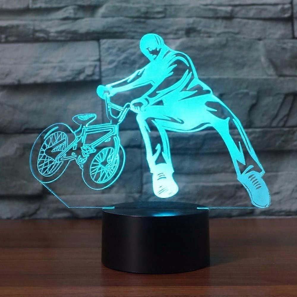 3D Night Lights 3D BMX Trickster Table Lamp Bedside Decor Bicycle Limit ...