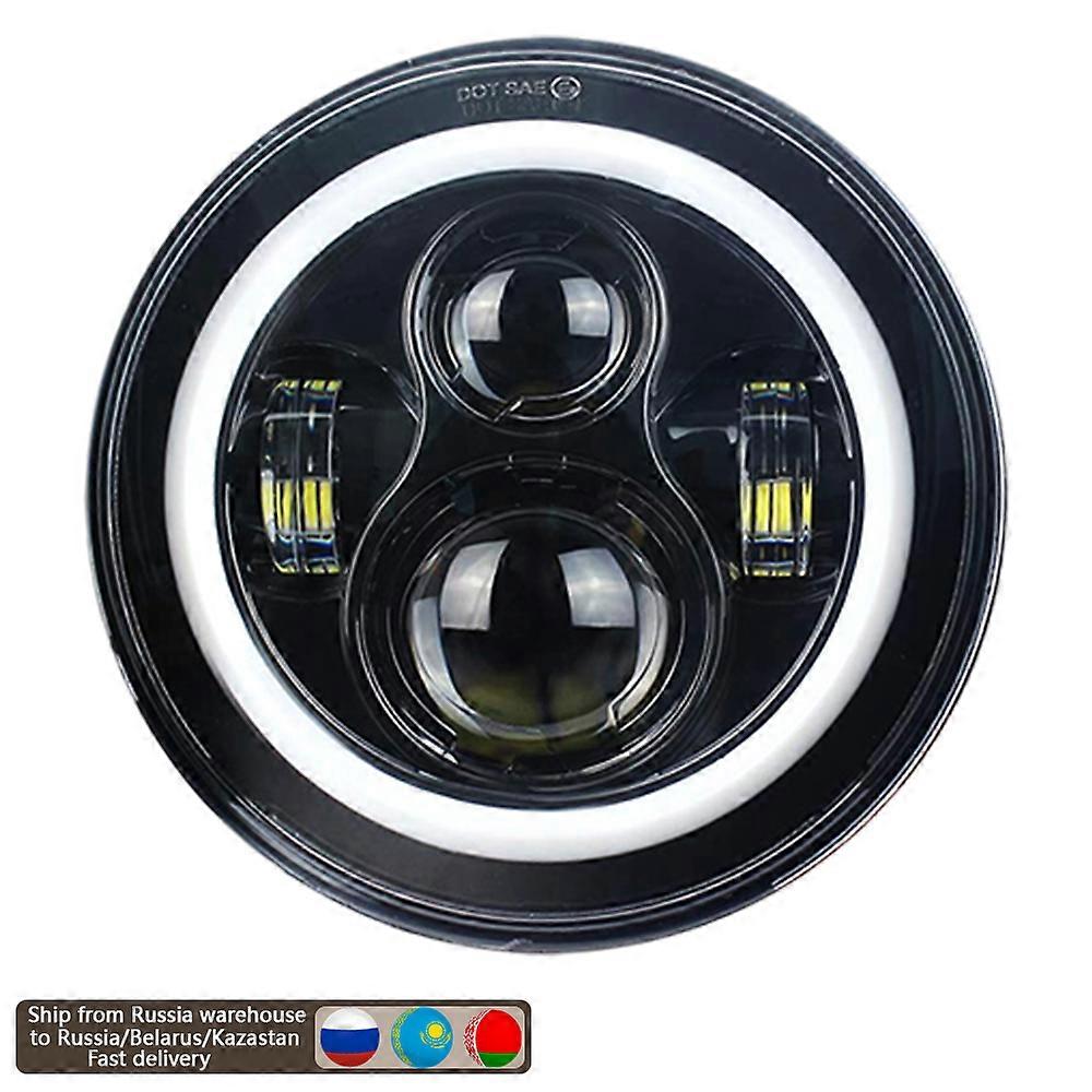 7 inch led headlight motorcycle 150W LED Headlight DRL Angel Eyes for Harley Honda Yamaha jeep ...