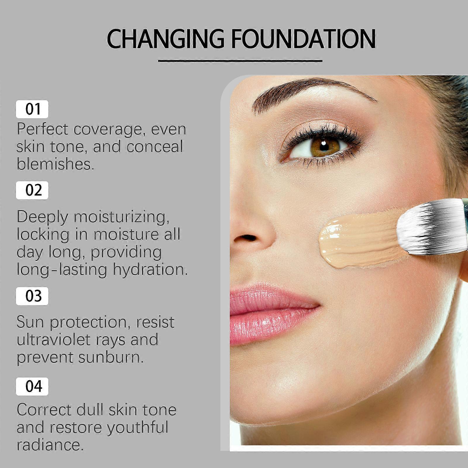Changing Foundation Nature Colour-Changing Foundation for Women ...