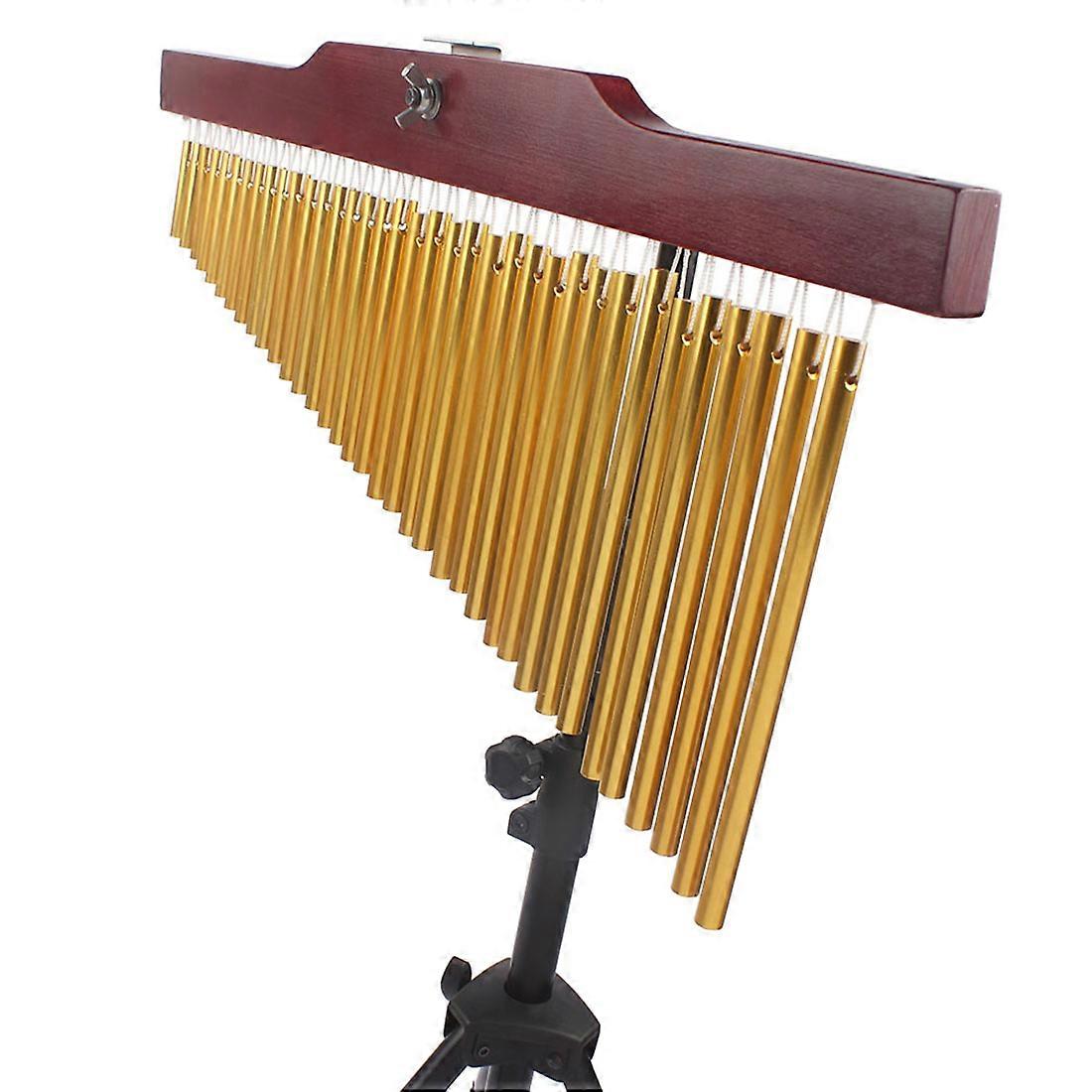 36 Tone Wind Chimes Gold Table Standing Wooden Frame Wind Chime Playing ...