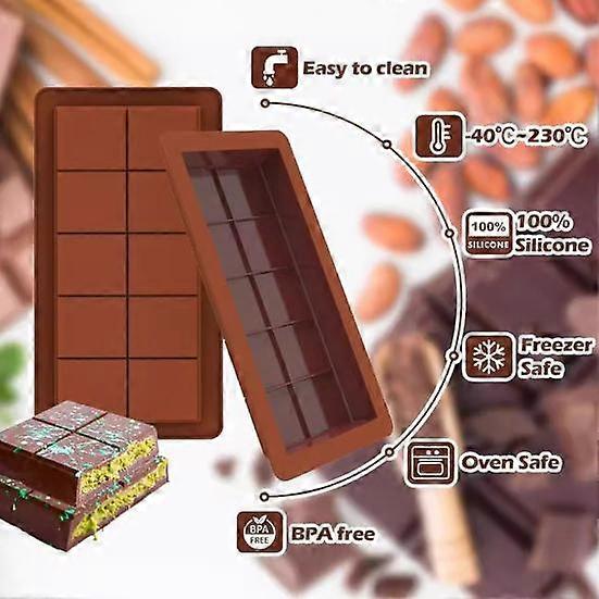 1/2Pcs Large Deep Chocolate Mold Silicone Candy Molds for Stuffed Bars ...