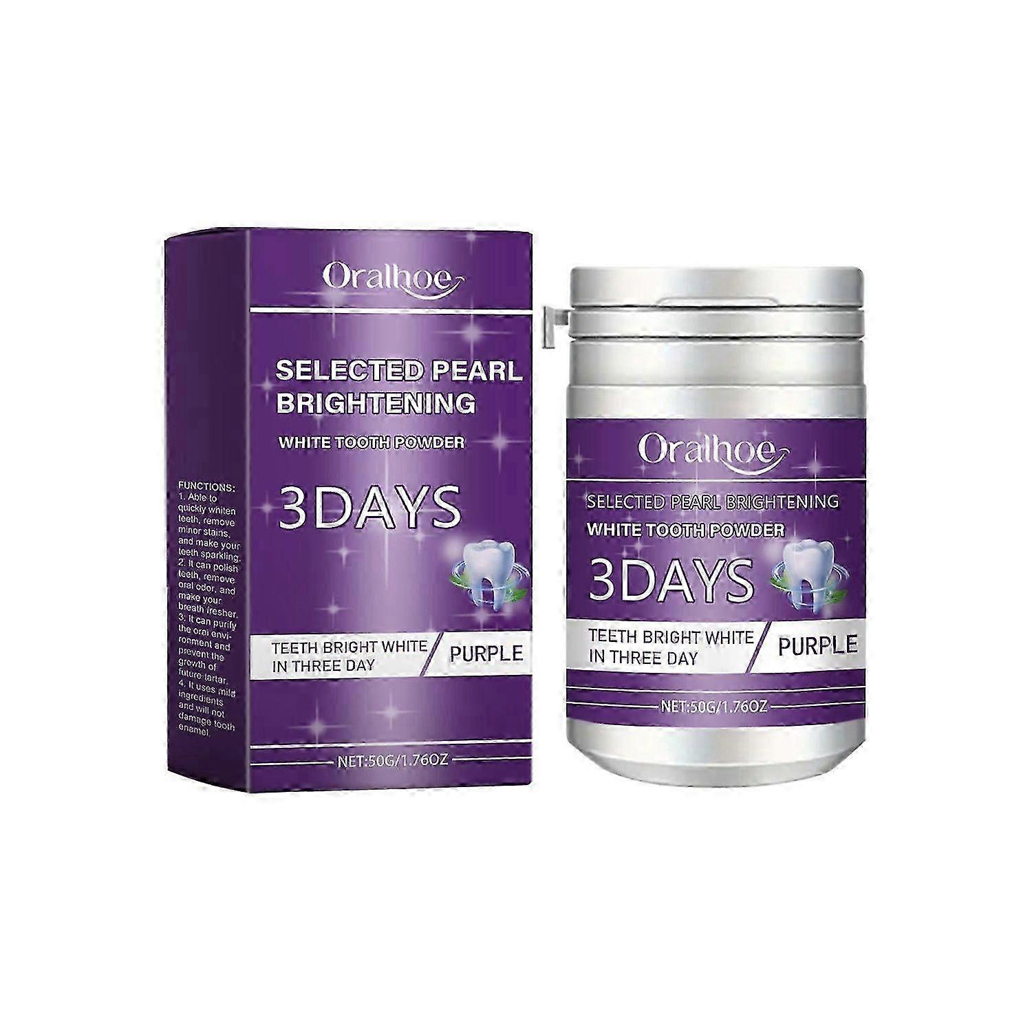 3 Days Purple Teeth Whitening Powder, Teeth Restoration Mineral Powder ...