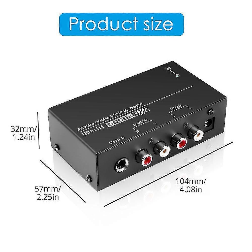 Ultra-Compact Phono Preamp Preamplifier With Rca Input & Output 1/4Inch ...
