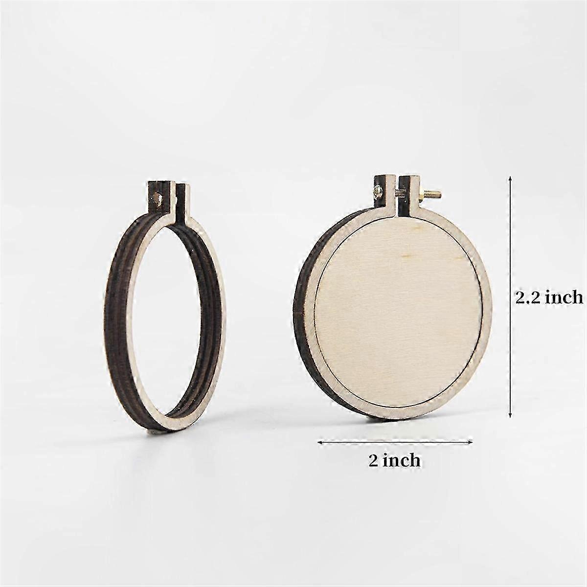 20-Pack Small Wooden Embroidery Hoops for Crafting, Round Display ...