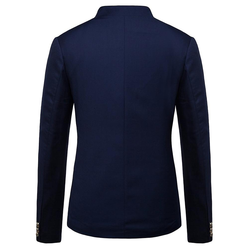 Chinese Style Mandarin Stand Collar Business Casual Wedding Slim Fit ...