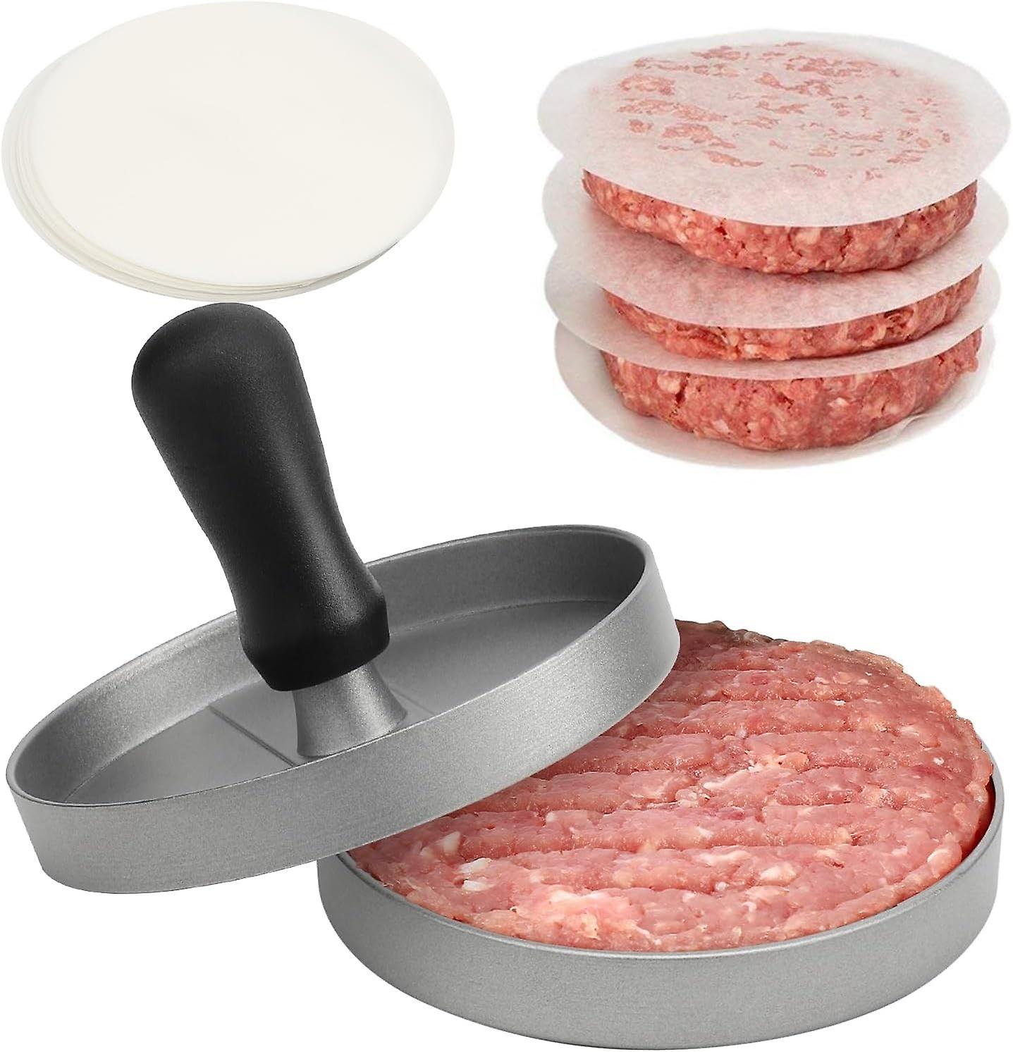 Burger Press Non-Stick Hamburger Patty Maker with Wax Paper Aluminum ...