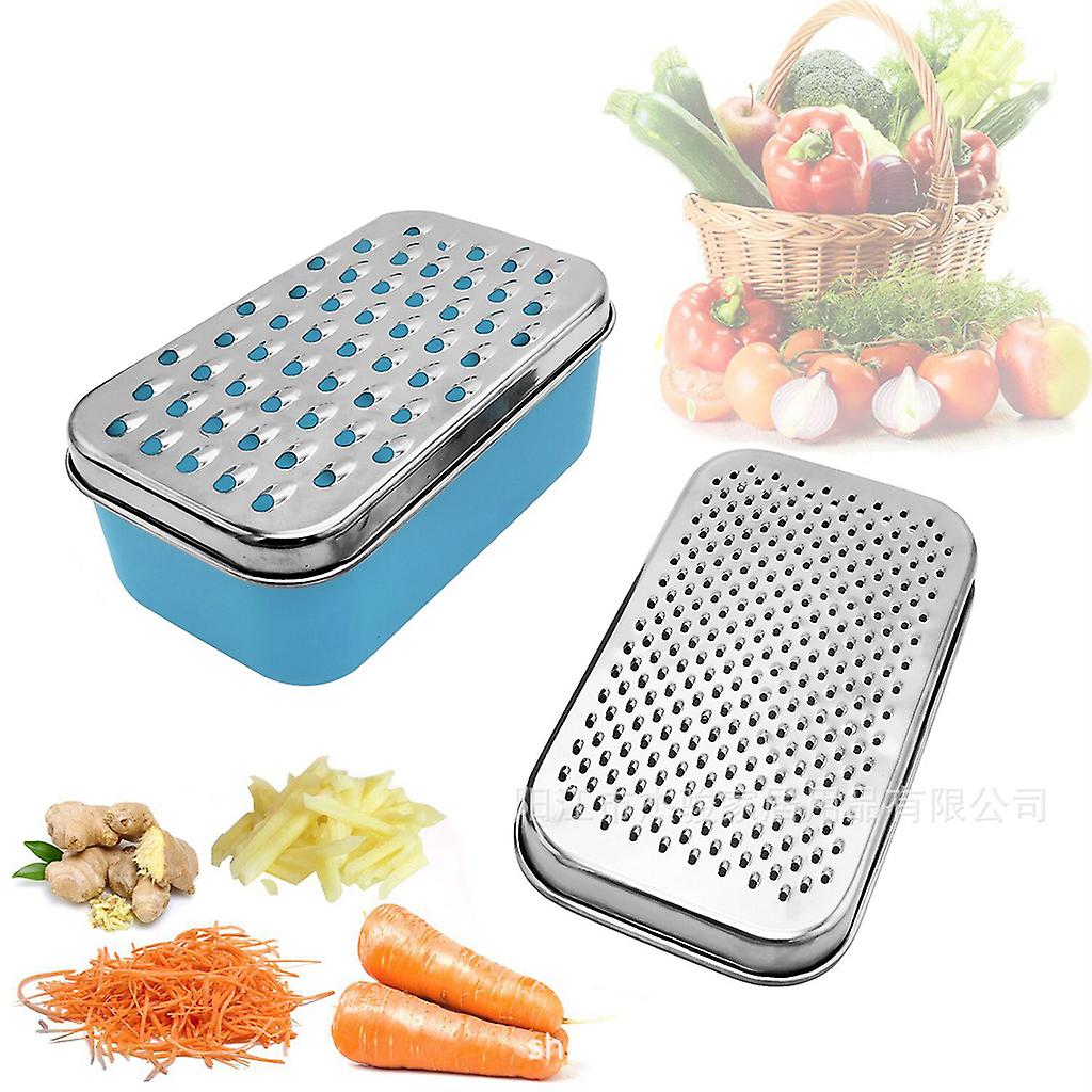 Cheese Grater with Food Saver Container 2 in 1 Fruit Vegetable Chopper ...