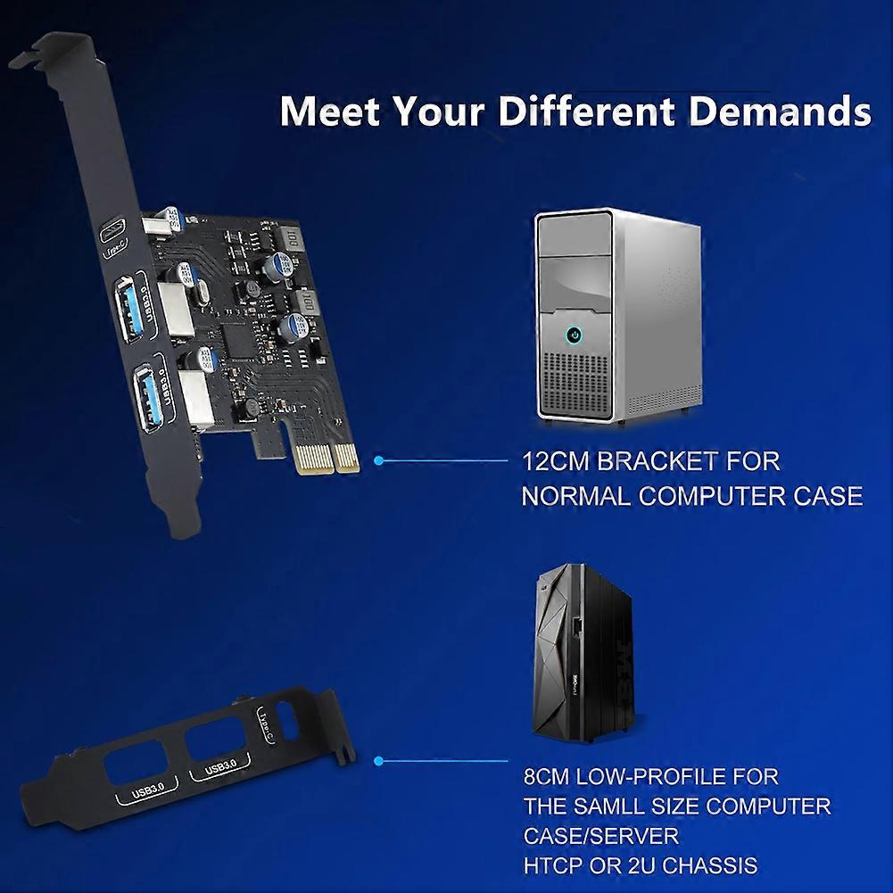 USB PCIE Card 18W Power Delivery, PCI Express 3 Port (Type C, 2 X Type ...