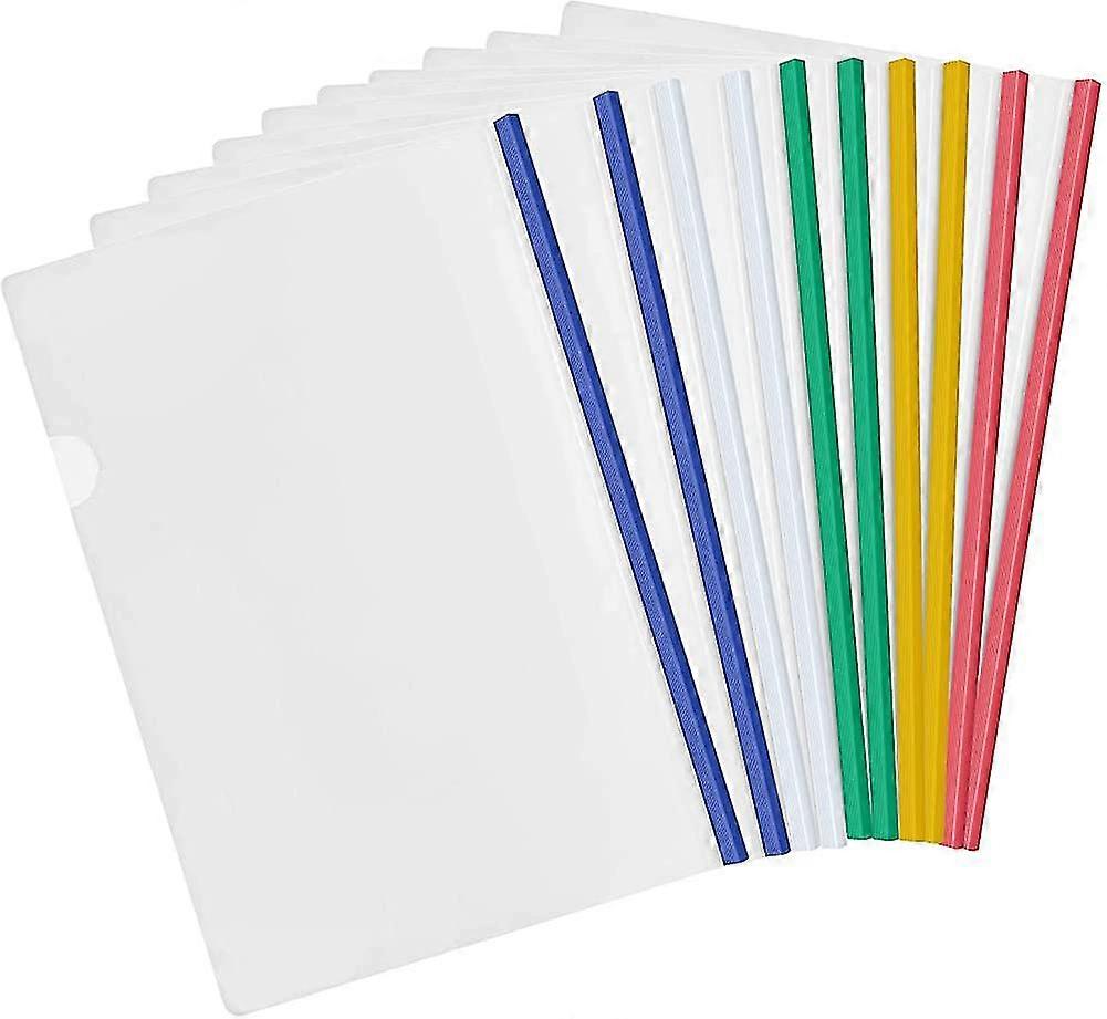 10 Pieces Clear A4 Sliding Folder, Plastic File Folder With Sliding Bar ...
