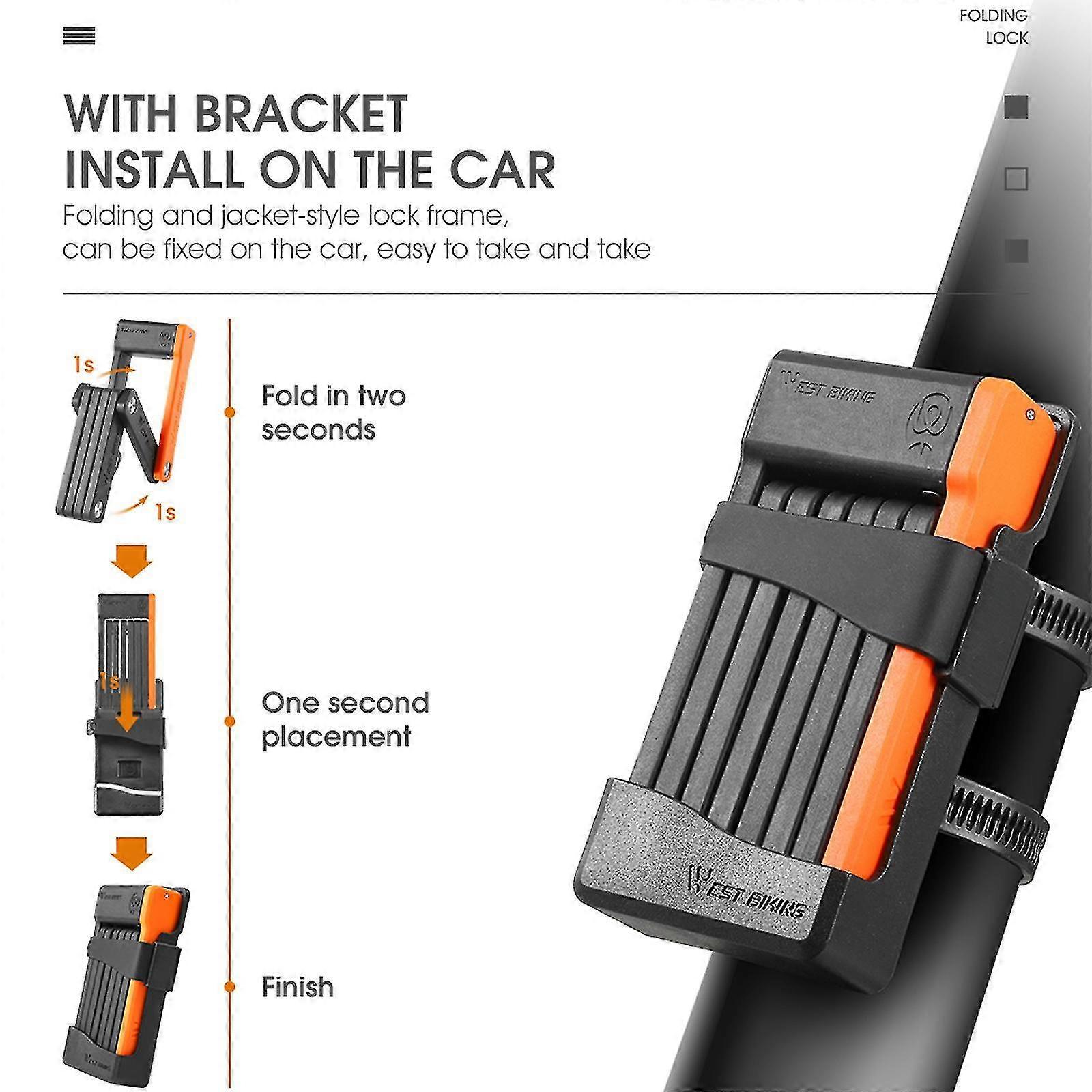 Compact Folding Bike Lock Anti Theft Security Bicycle Locks,super ...