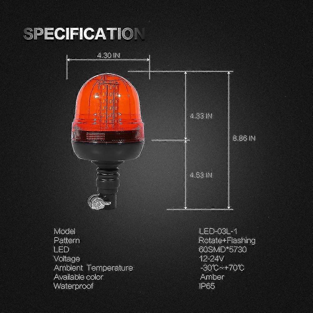 Rotating Beacon 60 Led Warning Lights Amber Rotating Beacon Blinking ...