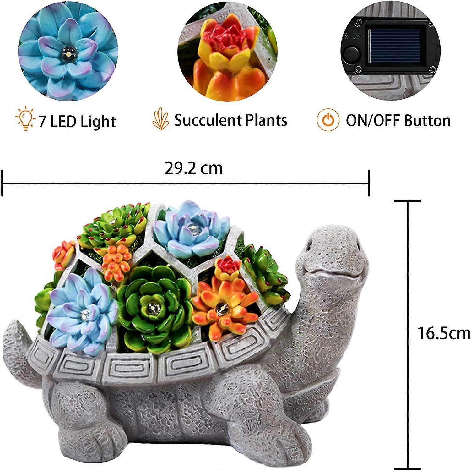 Outdoor Ornaments Turtle Garden Statues with 7 LED Lights | Fruugo UK