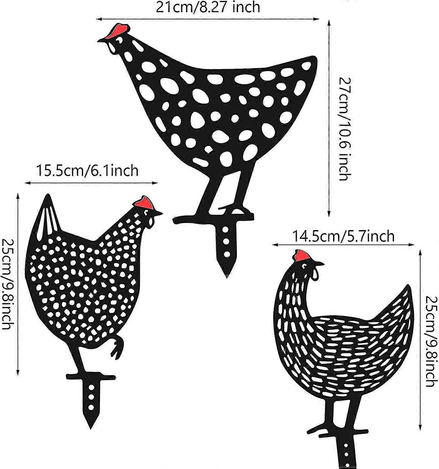 3 Pieces Chicken Yard Garden Decoration Chicken Yard Decor Hen Shadow ...