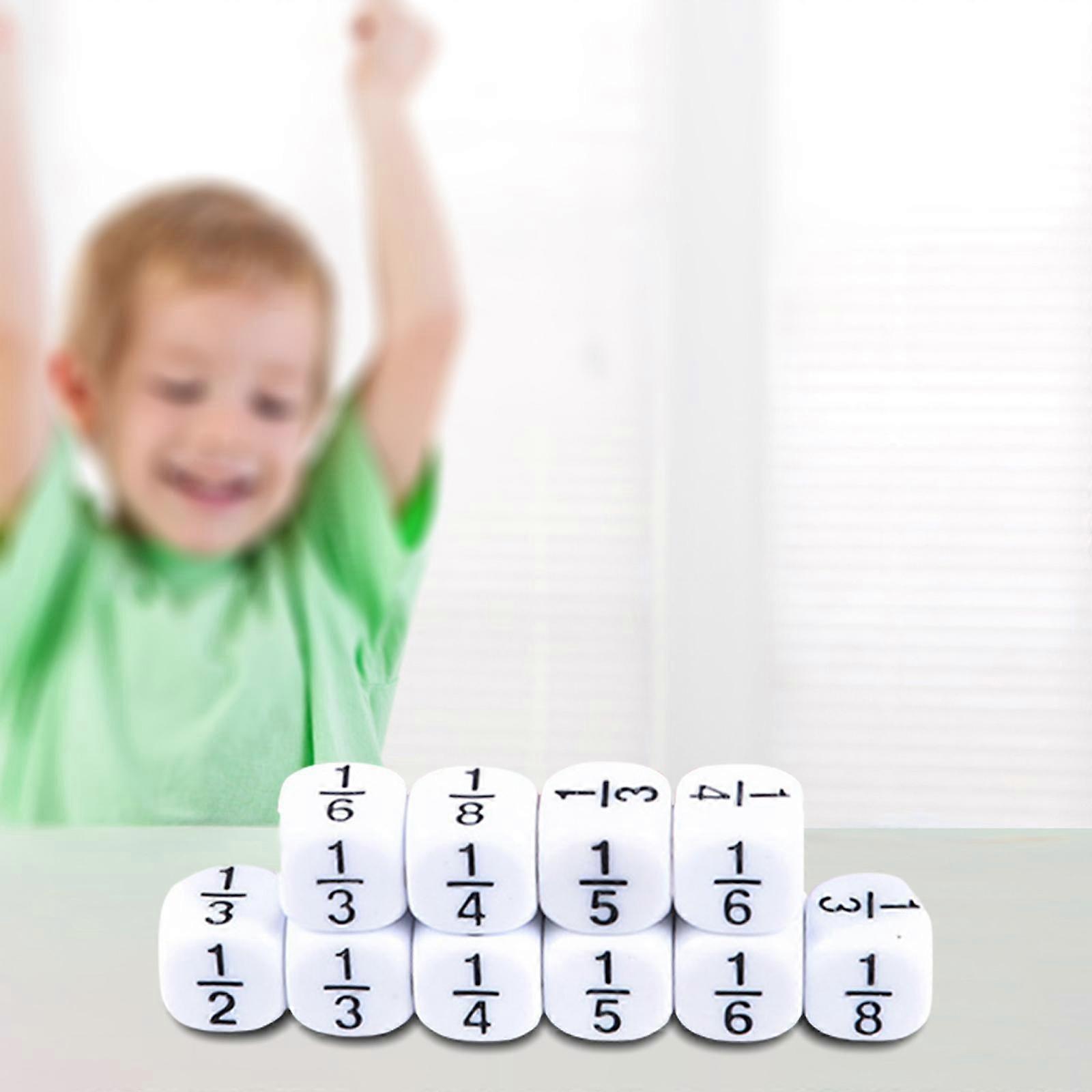 10x Acrylic Fraction Dice Educational Kids Math Toys Homeschool ...