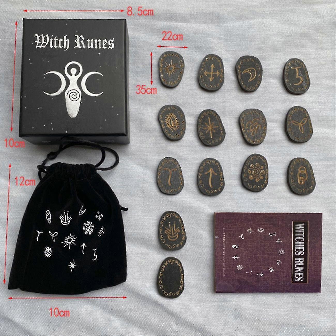 Wood Runes Stone Set Witches Rune Set 14 Pcs Engraved Rune Symbol For ...