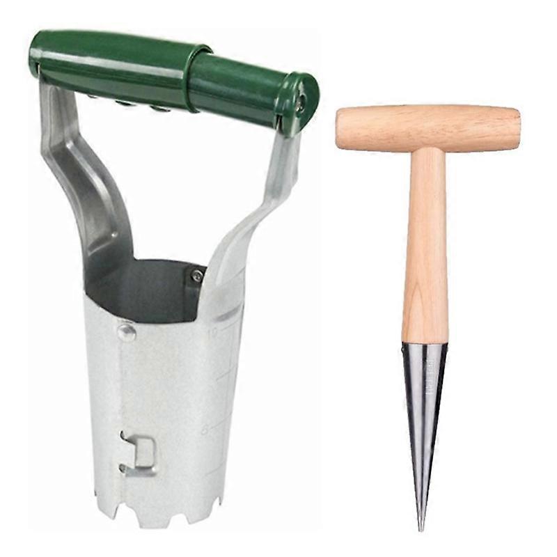 Seed Bulb Planting Garden Tool Set Metal Dibber Bulbs Planter Hand ...