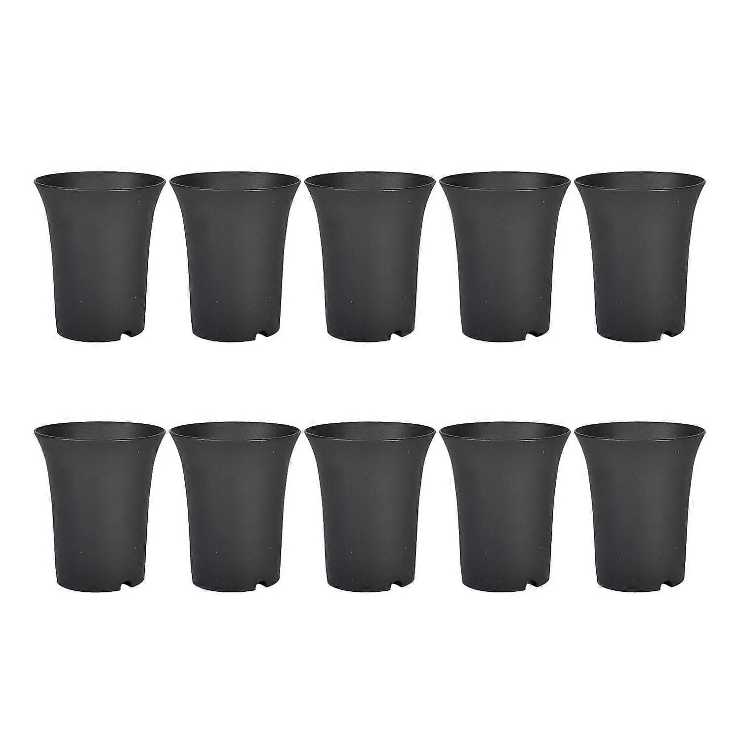 10pcsblack Round Flower Pots High Waist Deep Pots Are Perfect For ...