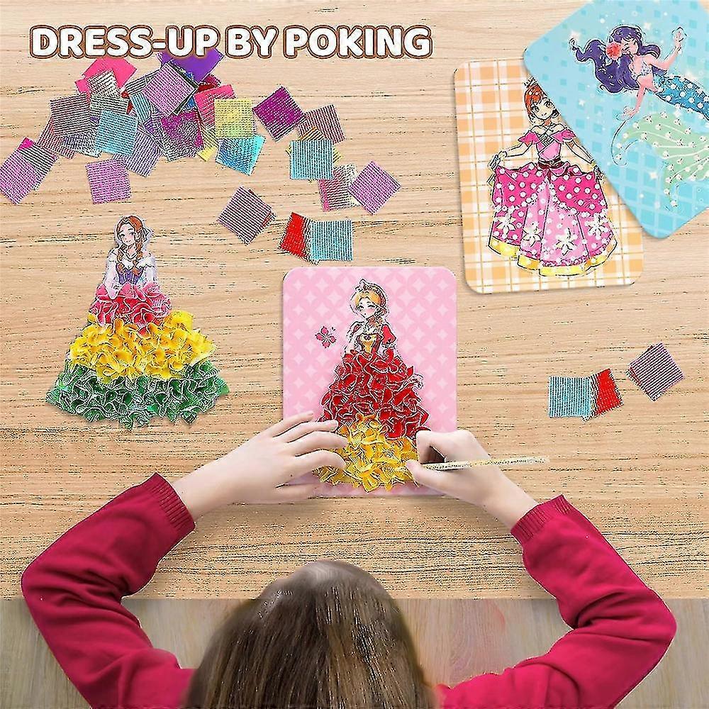 Puzzle Puncture Painting With 12 Princess Board, Diy Princess Dress-up ...