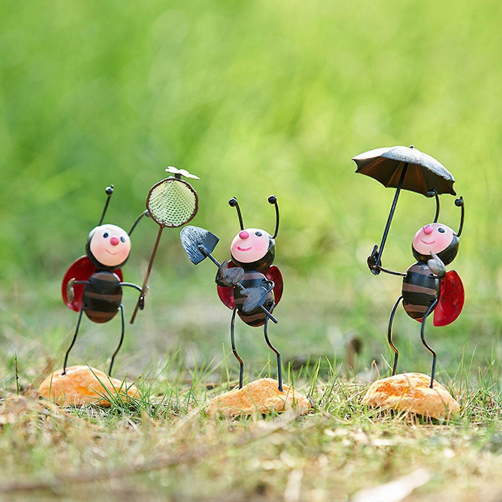 Cute Metal Ladybug Statue Figurine for Indoor Outdoor Decor, Garden ...
