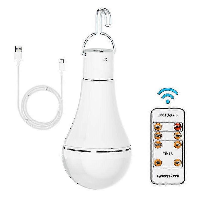 Usb Rechargeable Light Bulb With Remote Control, 7w Led Battery Light ...