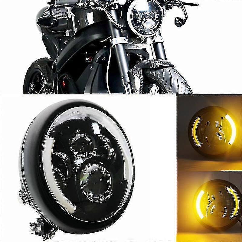 Universal 7.5 Inch Led Retro Bucket Motorcycle Modified Headlight Hi/lo ...