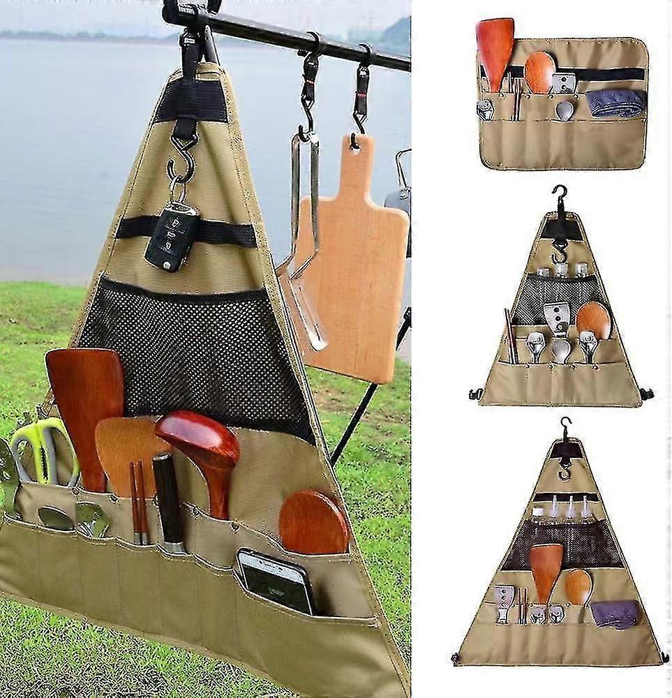 Outdoor Camping Picnic Tableware Storage Bag Hanging Camping Cookware ...
