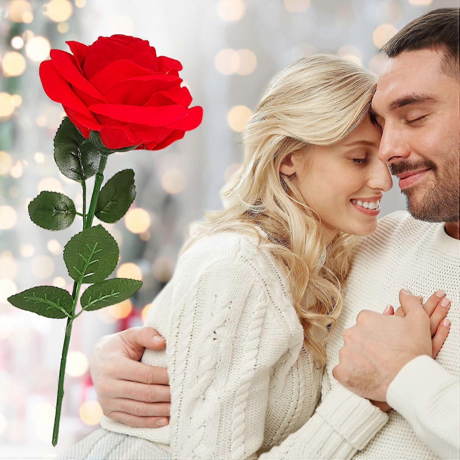 Red Rose Ring Box Jewelry Box Case Versatile Use Realistic Design ...