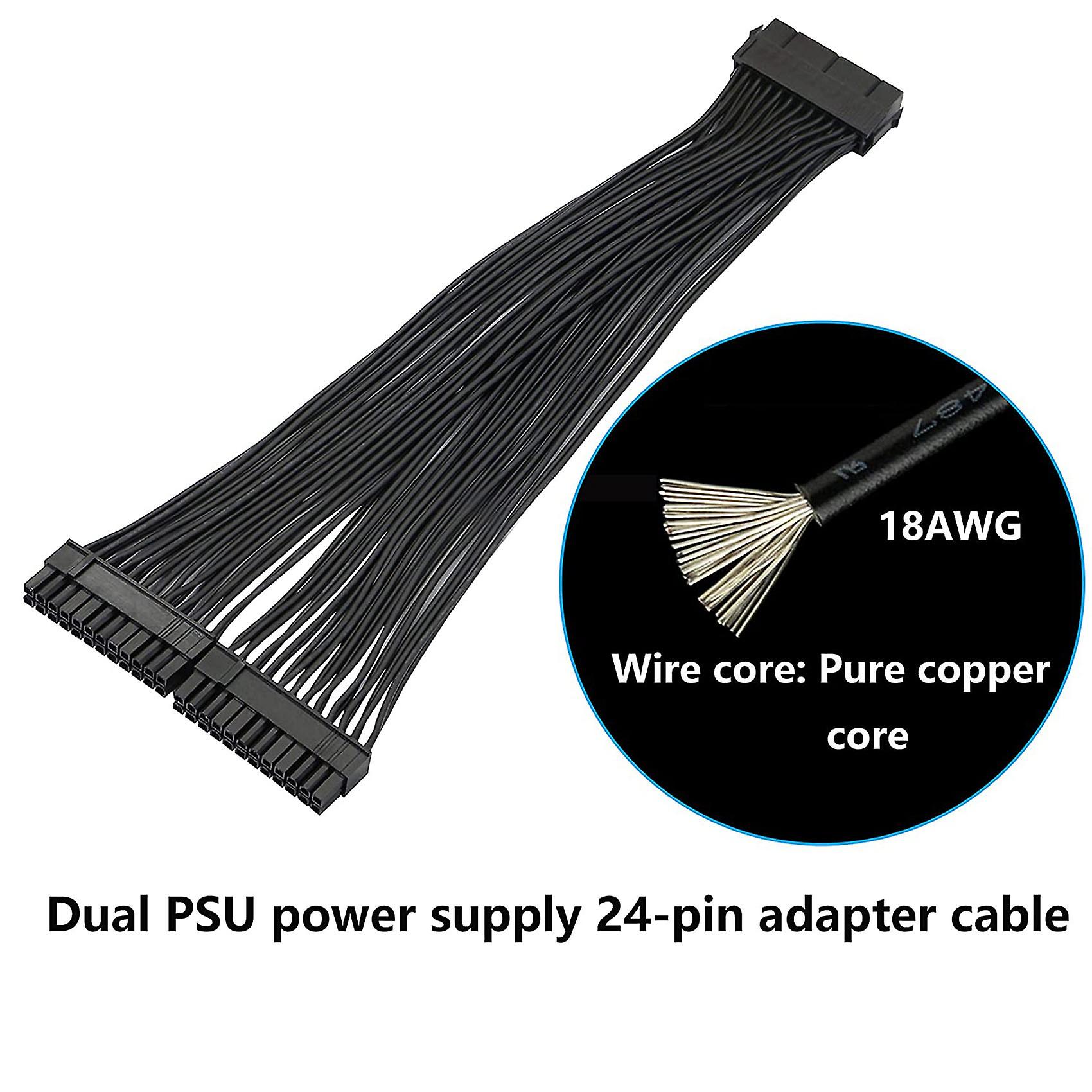 Dual Psu Power Supply 24-pin Atx Motherboard Splitter Cable,24pin(20+4 ...