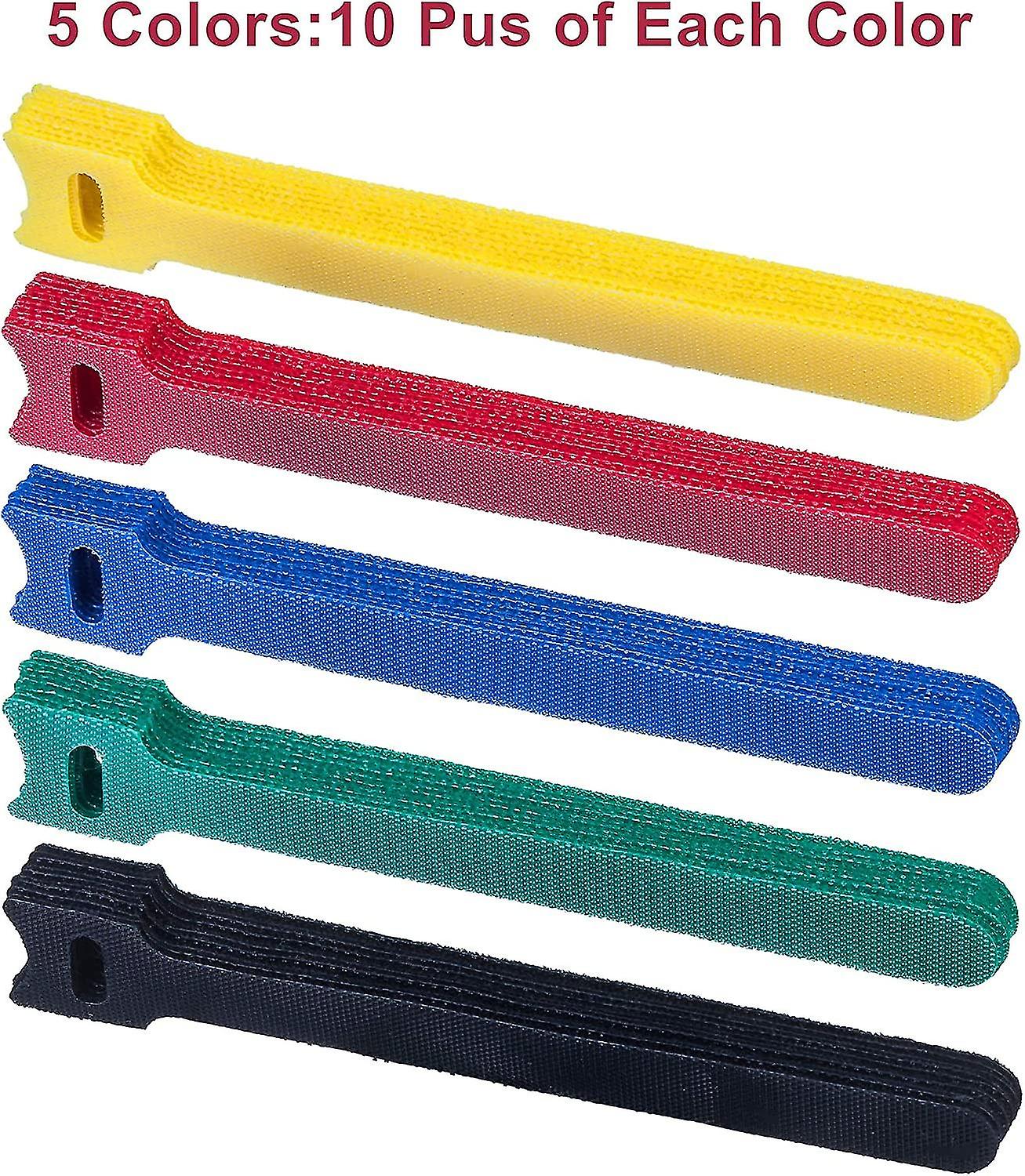 50 Pieces Reusable Velcro Fasteners Cable Velcro Fasteners Cable Velcro ...