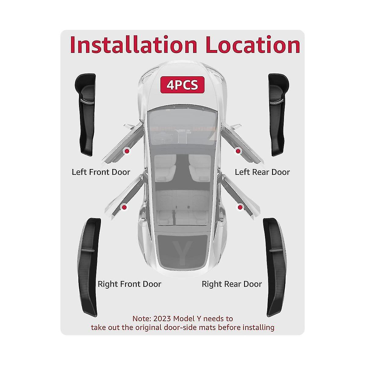 For Model Y 2021 2022 2023 Door Side Organizer Front Rear Door Slot ...