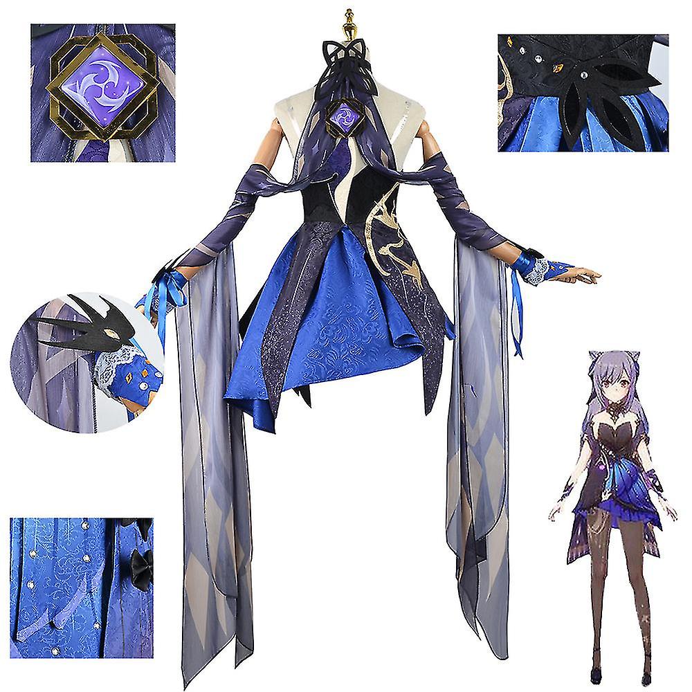 2 Version Keqing Genshin Impact Vision Eye Of God Cosplay Costumes ...