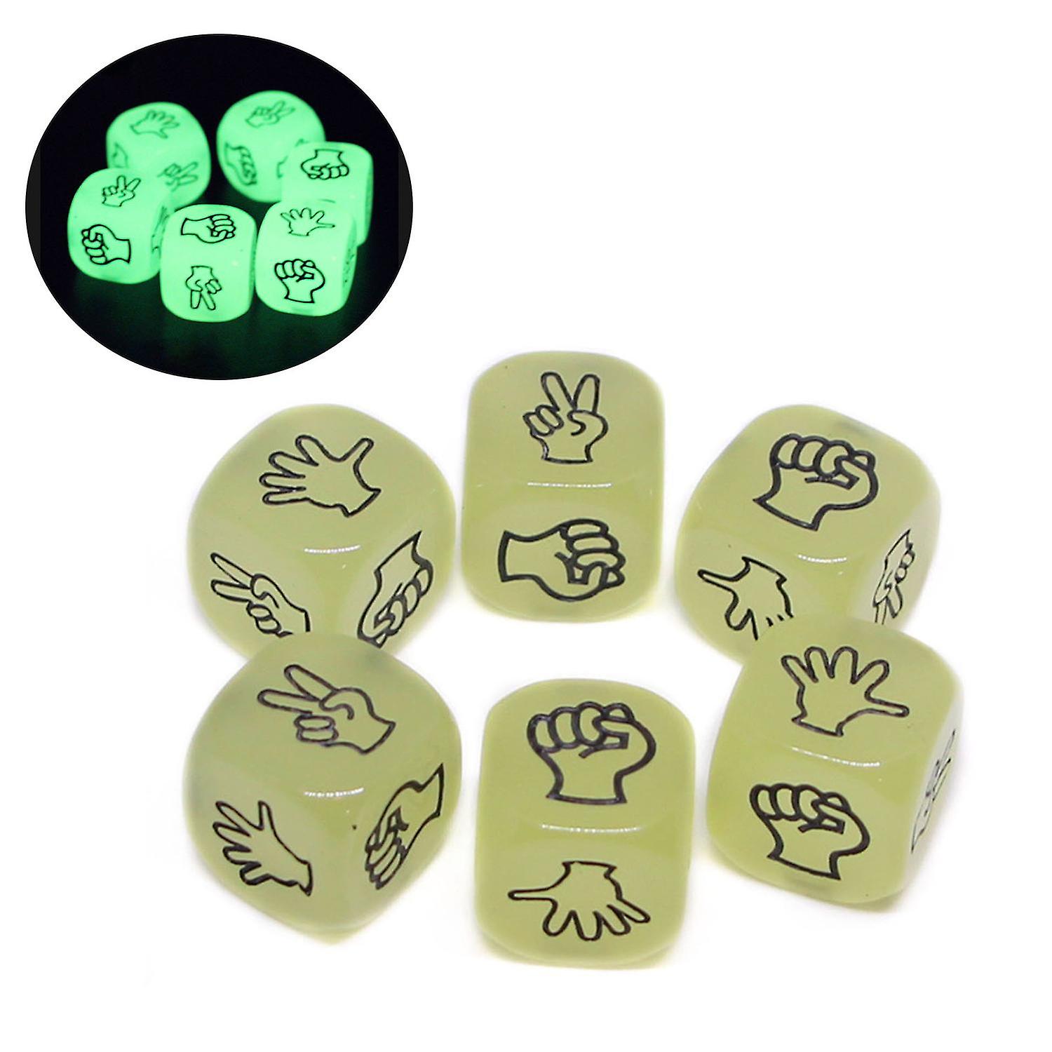 2CM Finger Guessing Dice Funny Portable 6 Sides Glow In The Dark Solid ...