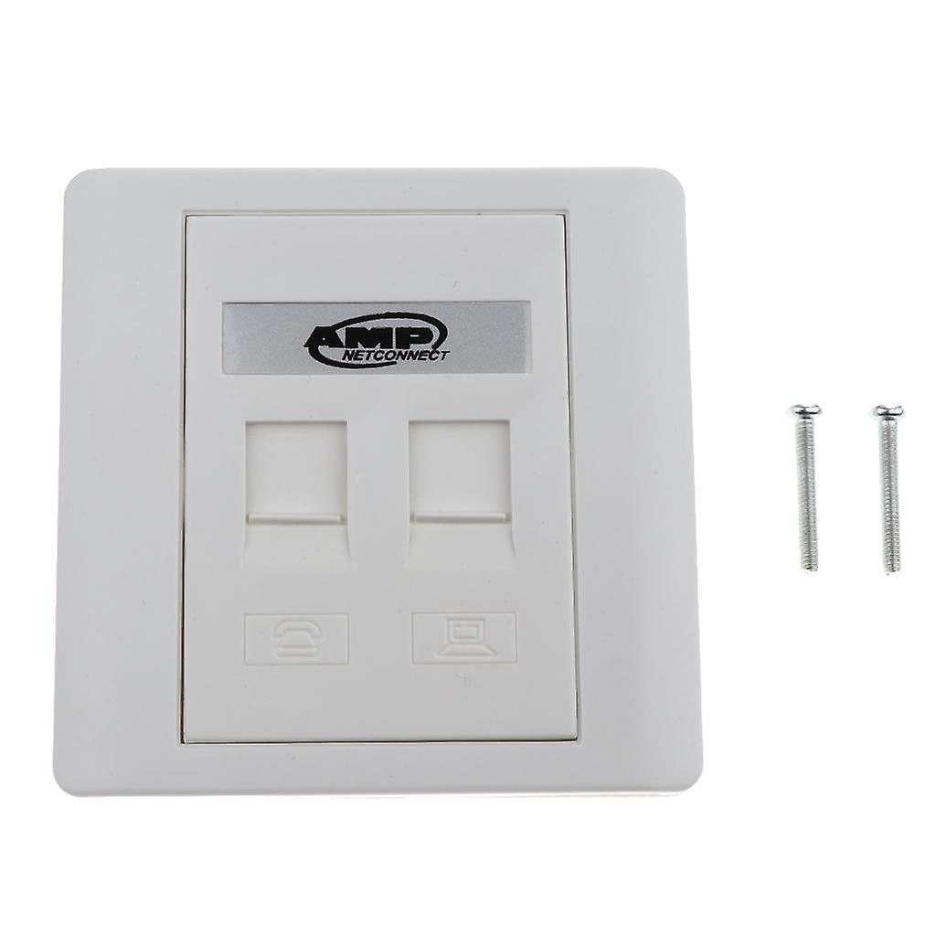 Quad Data Wall Outlet Face Plate 2 Port RJ45/RJ11 Ethernet Network ...