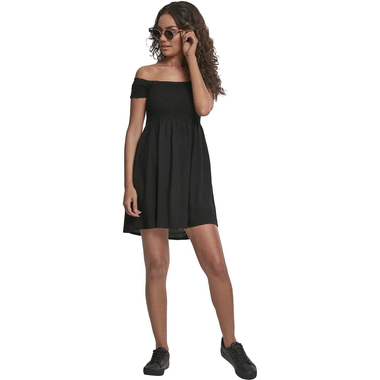 Urban Classics Ladies-Smoked Off Shoulder Summer Dress | Fruugo UK