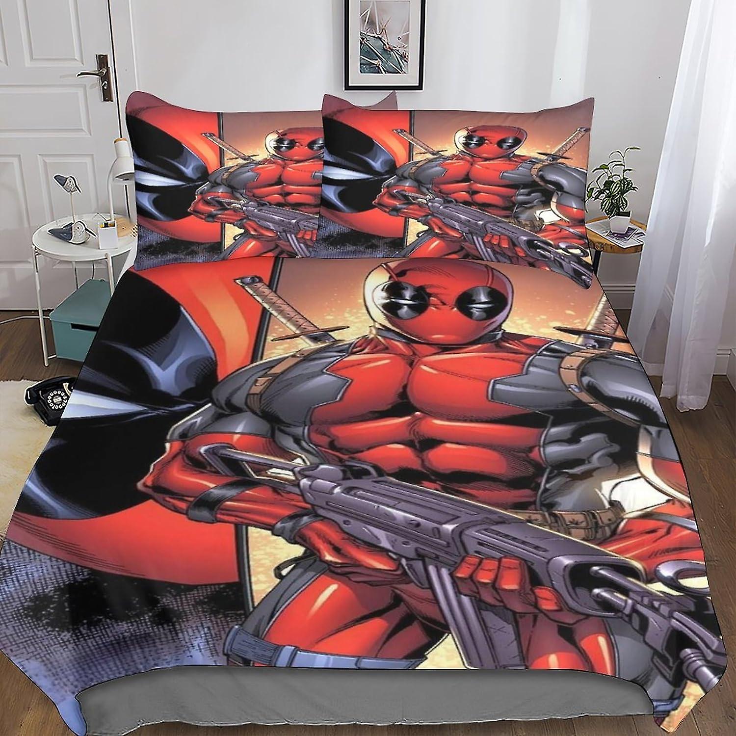 BARDYS Deadpool Bedding Set Cover Duvet Cover 3D Bedspread 3 Pieces ...
