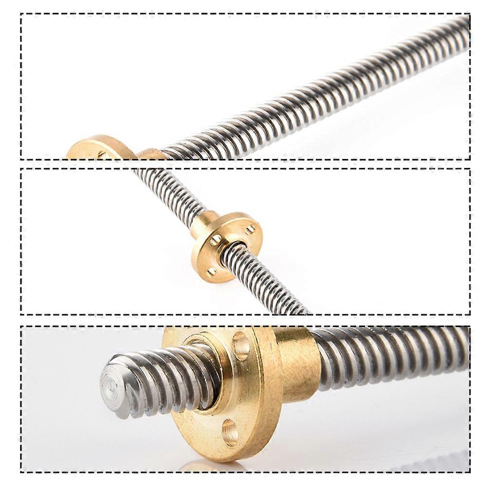 T8 8mm Trapezoidal Stainless Steel Threaded Rod Lead Screw & Brass Nut ...