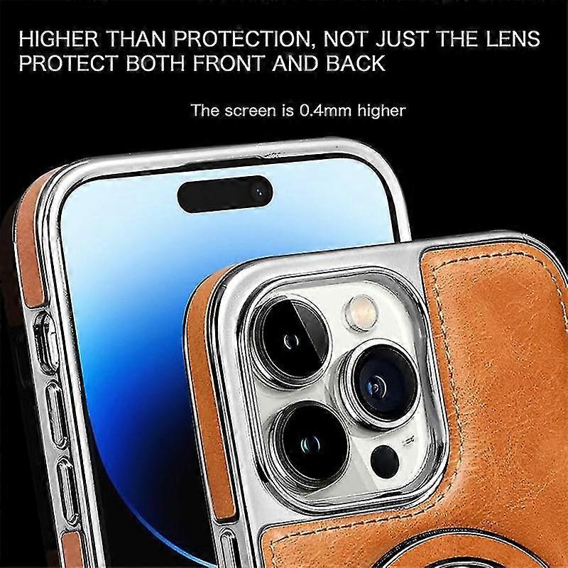 Luxury Leather Invisible Stand Phone Case For Iphone Case15/14/13 Pro ...