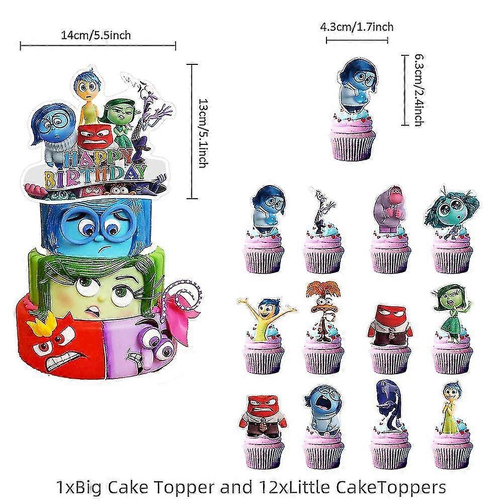 Inside Out 2 Kids Cute Decorations Set Balloons Cake Topper | Fruugo UK
