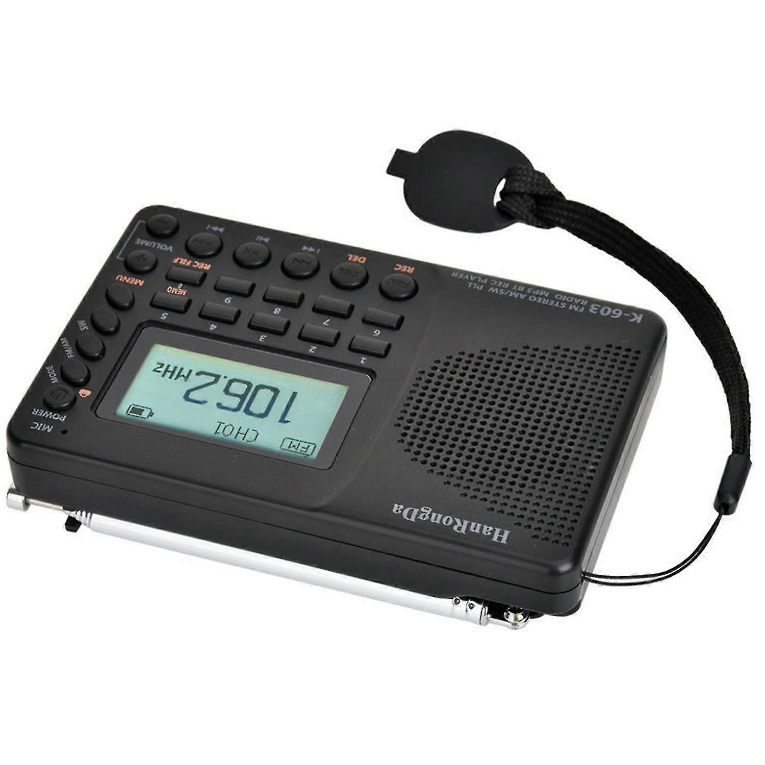 K-603 Full Band Radio Bluetooth Fm Am Sw Portable Pocket Radios Mp3 Digital Rec Recorder Support ...