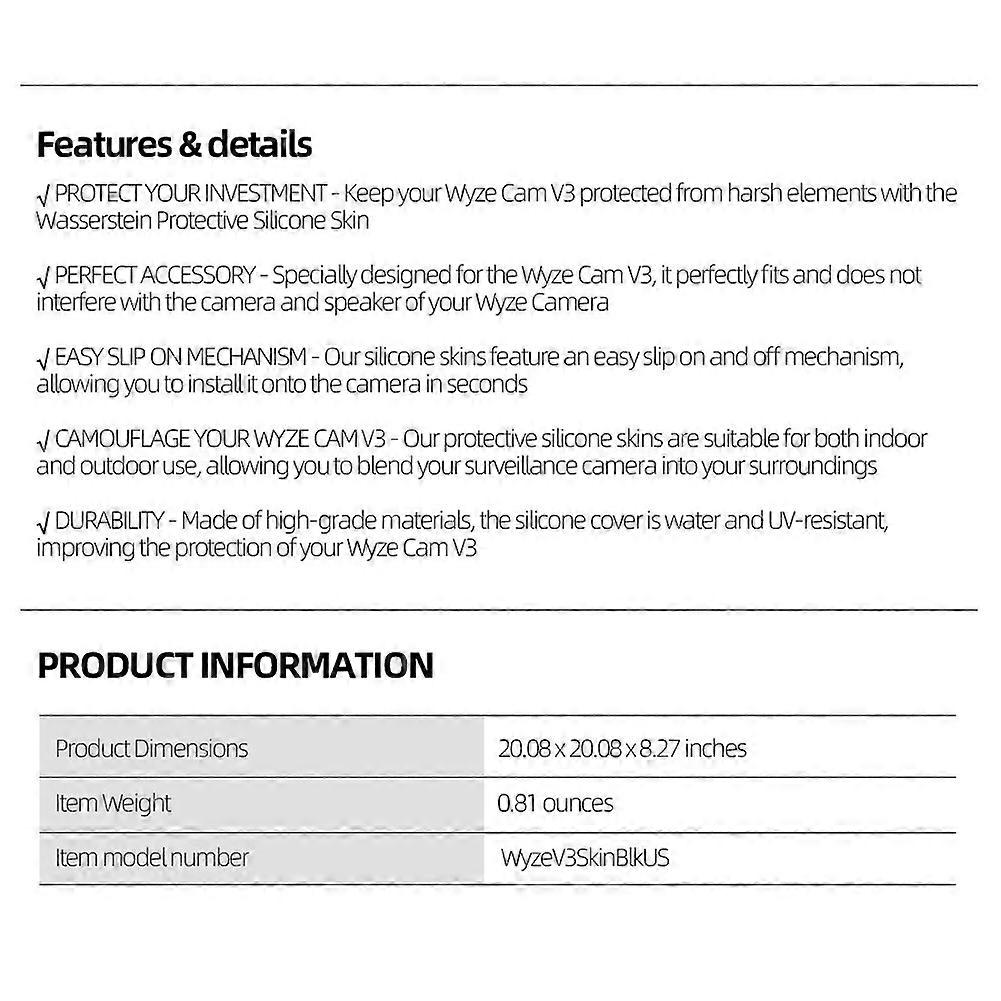 Silicone Skin Camera Case for Cam V3,Indoor Outdoor Dust-Proof ...