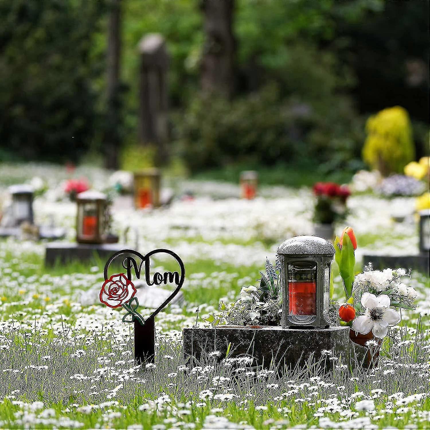 Memorial Grave Markers Heart Memorial Plaque Stake Cemetery Garden ...