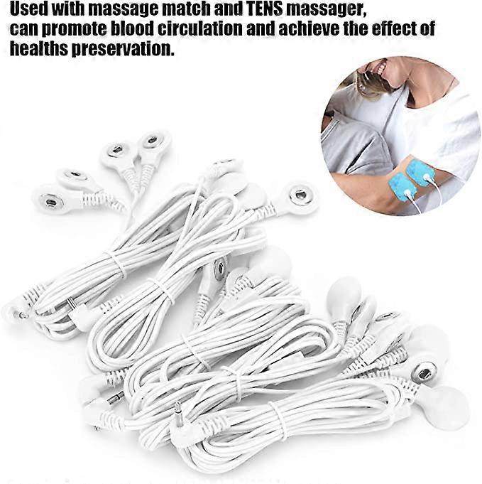 10pcs DC 2.5mm 4 Button Electrode Wire Cable, Compatible Wires for ...