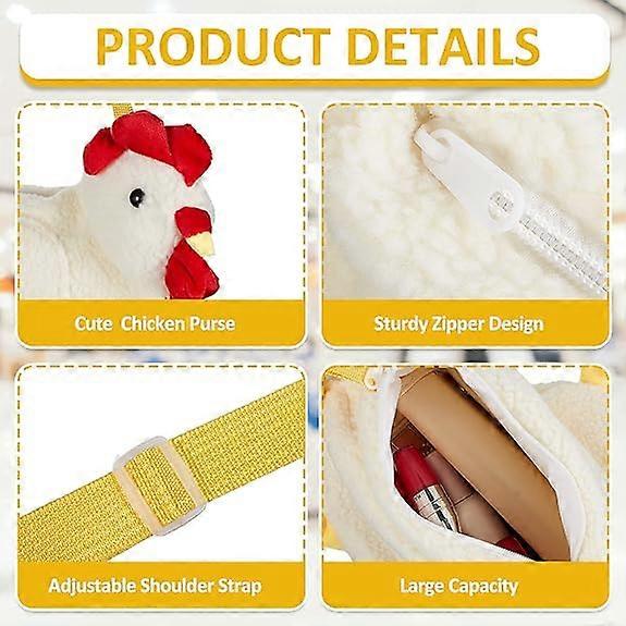 Women Cute Chicken Animal Style Handbag Girls Hen Cross Stitch Purse ...