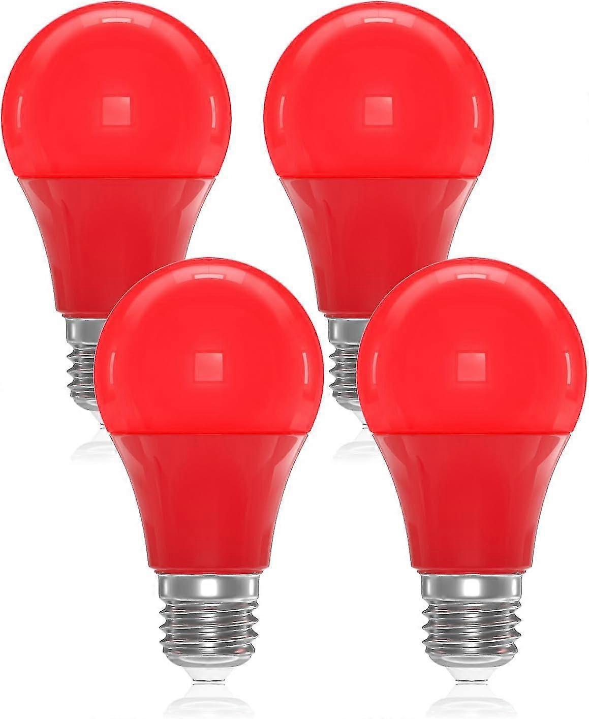 Red Led E27 Edison Screw Bulbs, 9w A60/a19 Gls Coloured Light Bulb Filament Lamp Incandescent ...