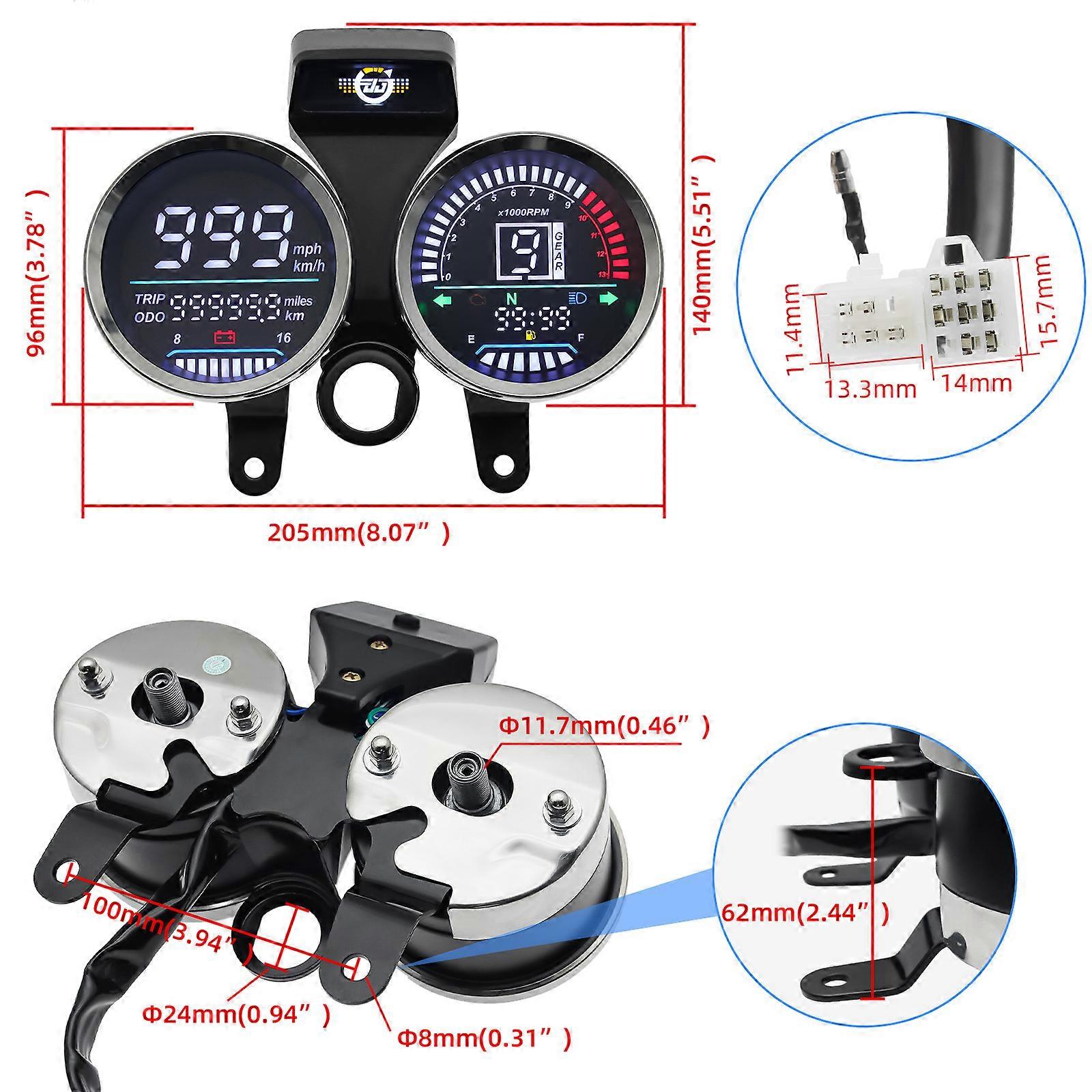 Motorcycle Instrument Digital Waterproof Motorcycle Gauges Moto Digital ...