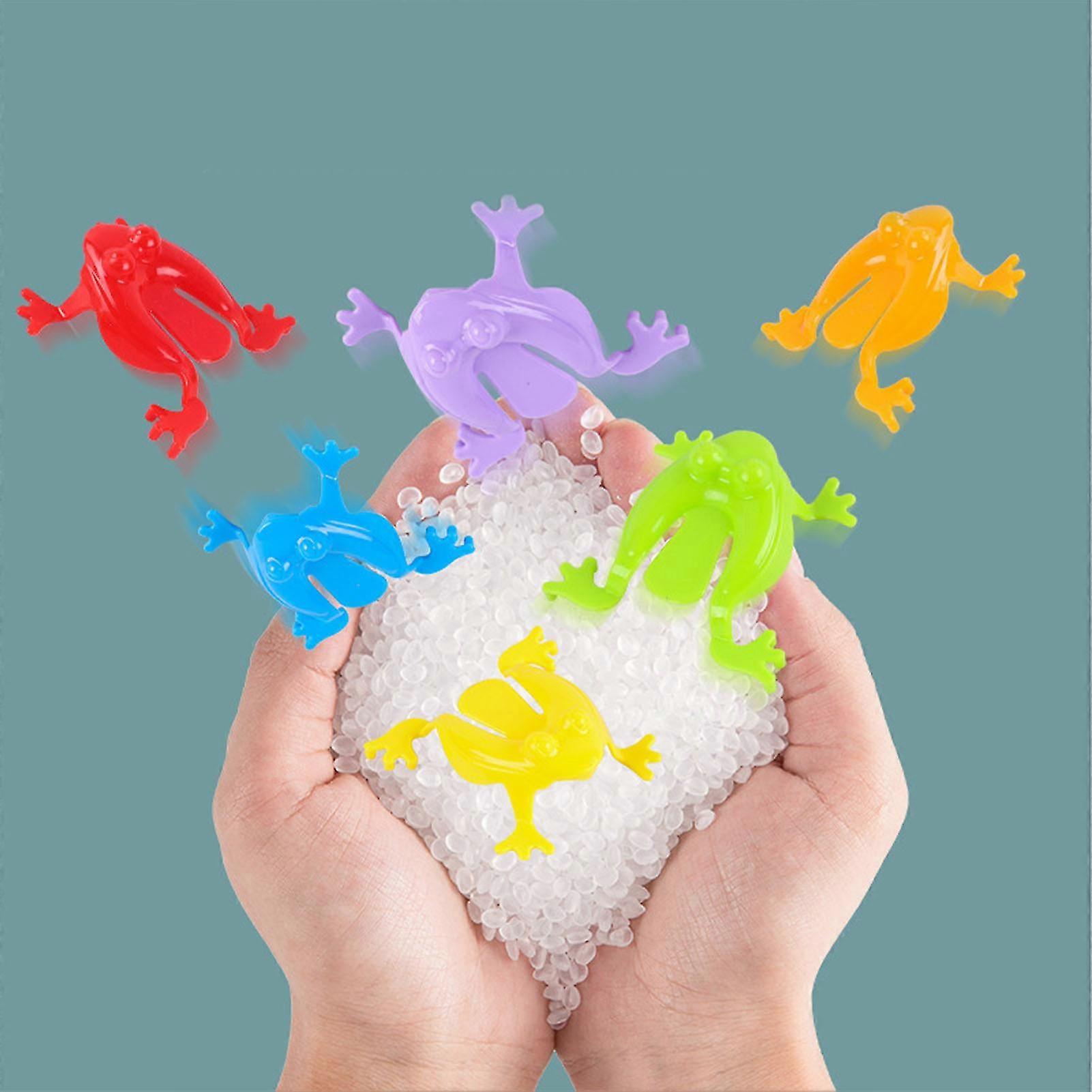 12pcs Colorful Frog Jumping Toys Finger Pressing Leaping Frogs With ...