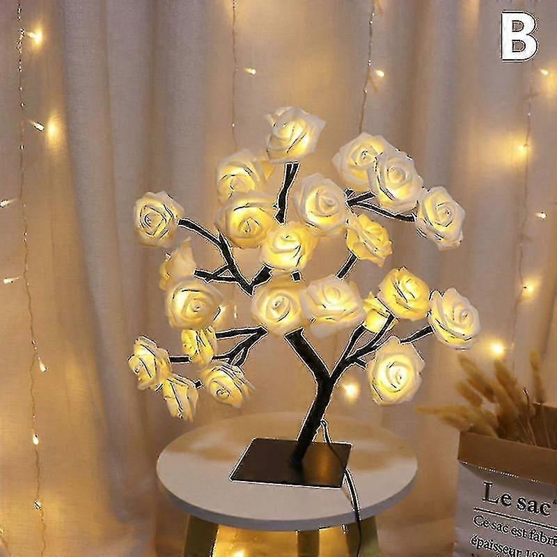 Led Table Lamp Lights Rose Flower Tree Usb Night Lights Home Decoration ...