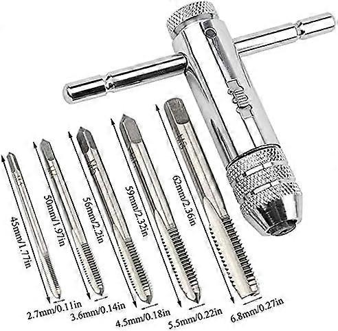 M3-M8 T-Handle Ratchet Tap Holder Wrench Adjustable Tapping Screw ...