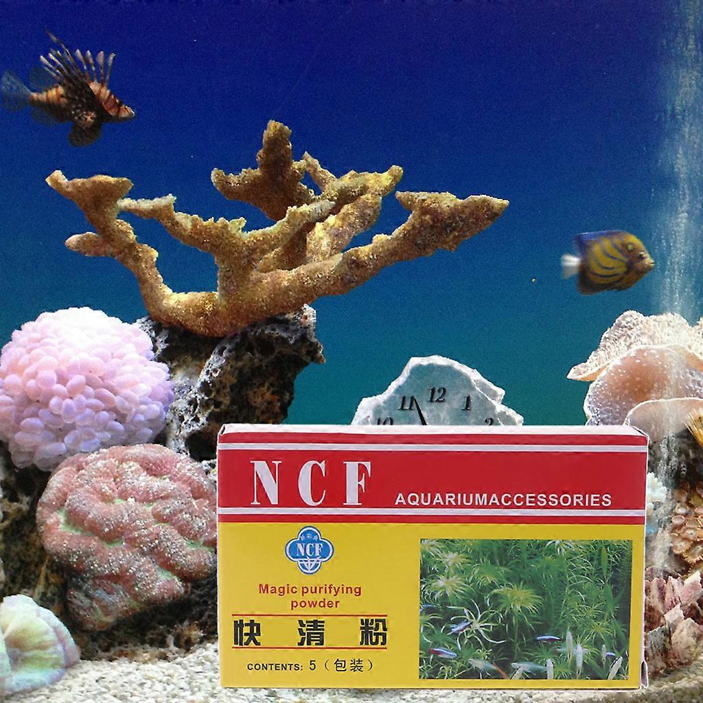 5 Pack Aquarium Water Clarifier Powder Fish Tanks Water Cleaner Removes ...
